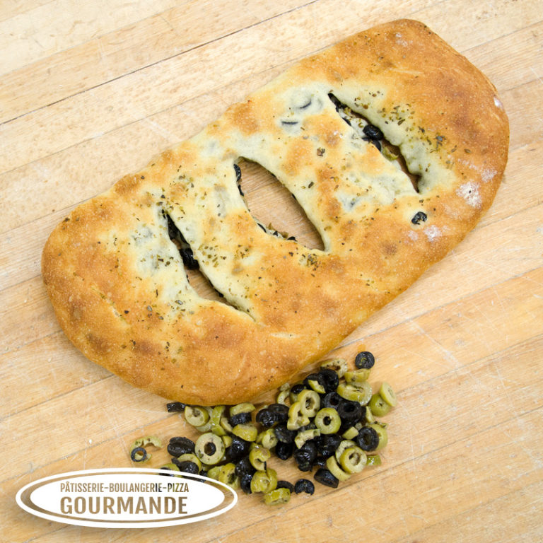 Fougasse bread with olive - Pâtisserie - Boulangerie - Pizza Gourmande ...